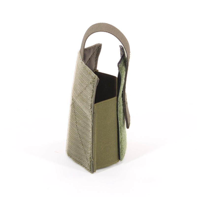 Gun holder on fabric base with Velcro fastening and safety catch