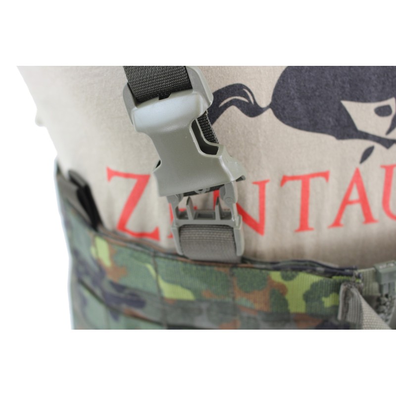 Split Front Chest Rig with MOLLE system for individual outfitting