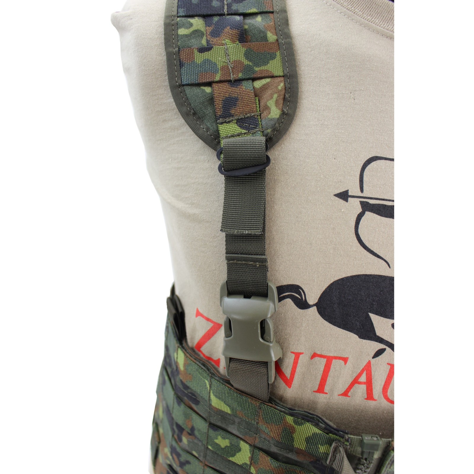 Split Front Chest Rig with MOLLE system for individual outfitting